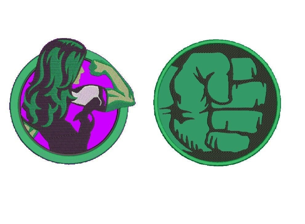 Hulk and She Hulk Logo Embroidery Applique Designs Superhero - Etsy Canada