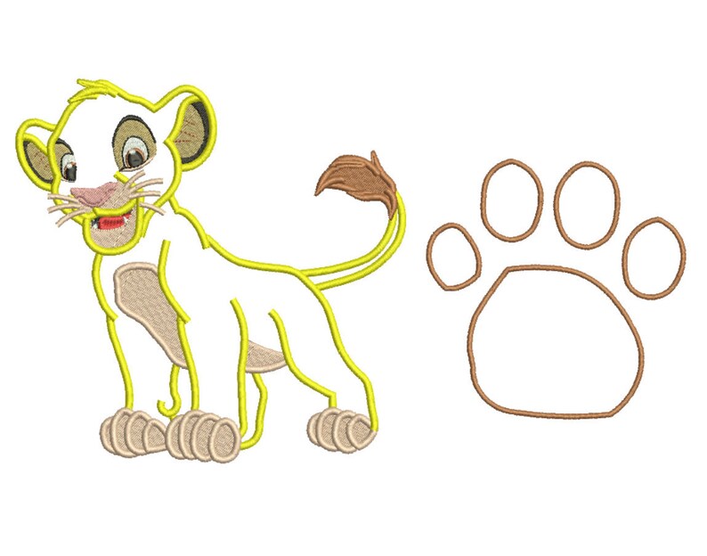 The Lion King Simba Applique Embroidery Design Embroidery - Etsy