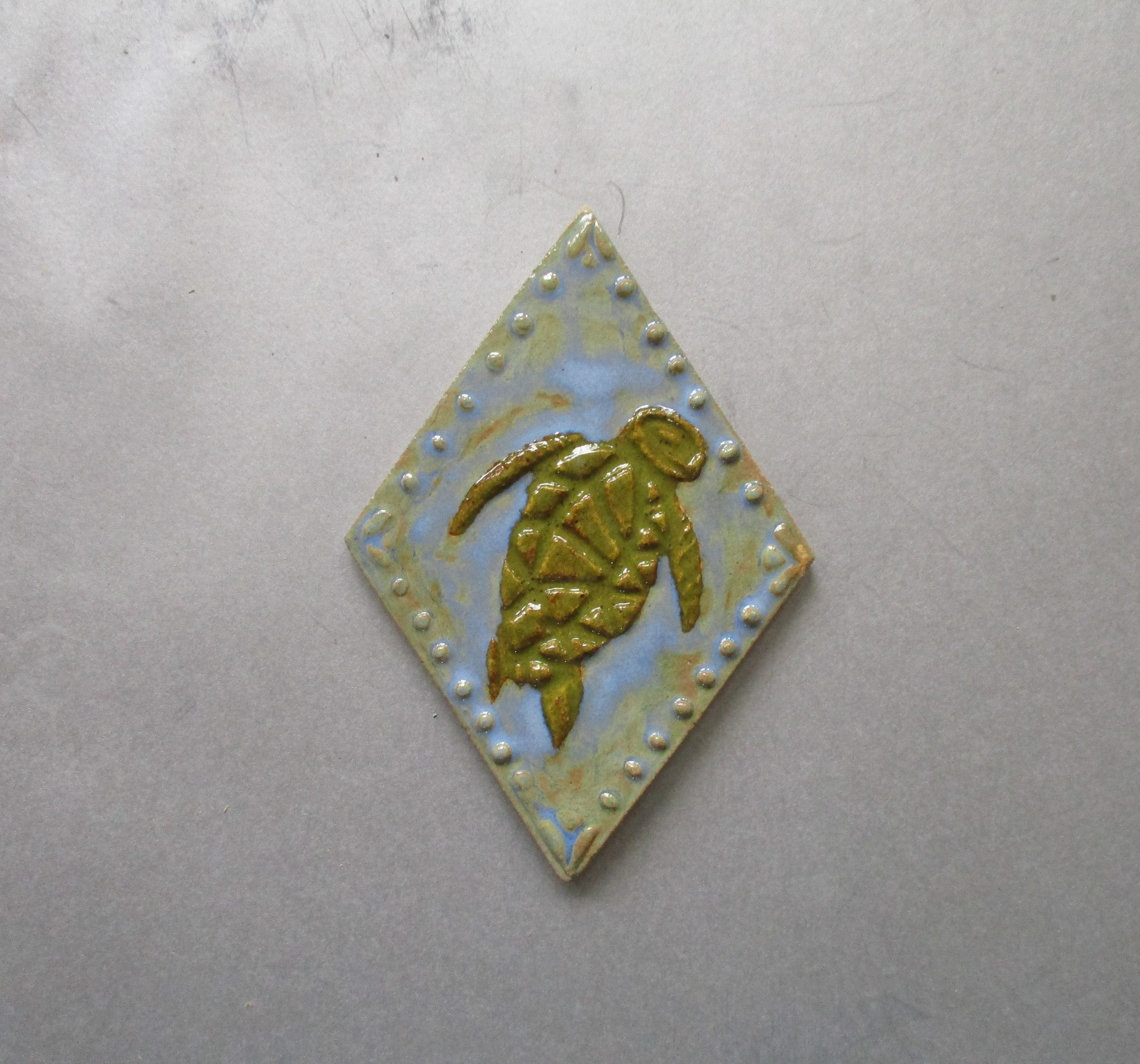 Sea Turtle Ceramic Tile Light Blue - Etsy