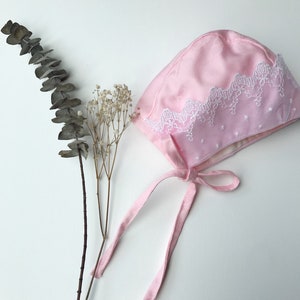 Light Pink Vintage Lace Bonnet - Etsy