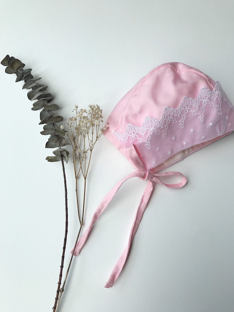 Light Pink Vintage Lace Bonnet - Etsy