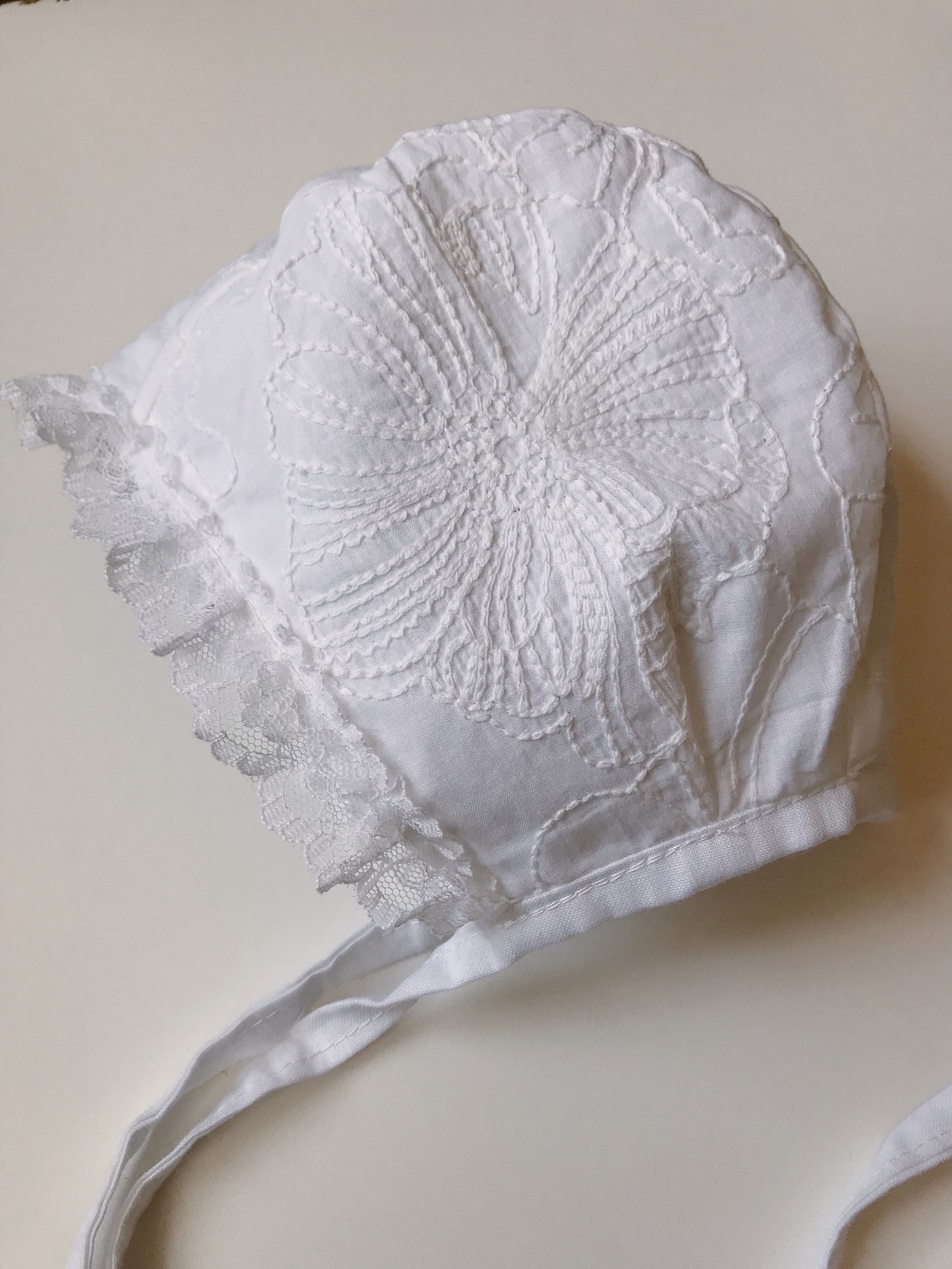 White Laced Baby Bonnets - Etsy