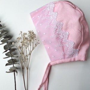 Light Pink Vintage Lace Bonnet - Etsy
