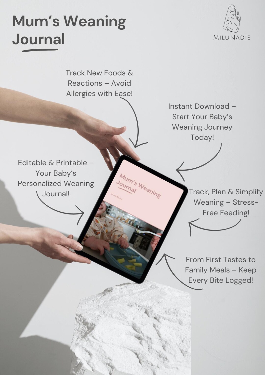 Weaning Journal for Babies – Printable and Editable Tracker | Baby Food ...