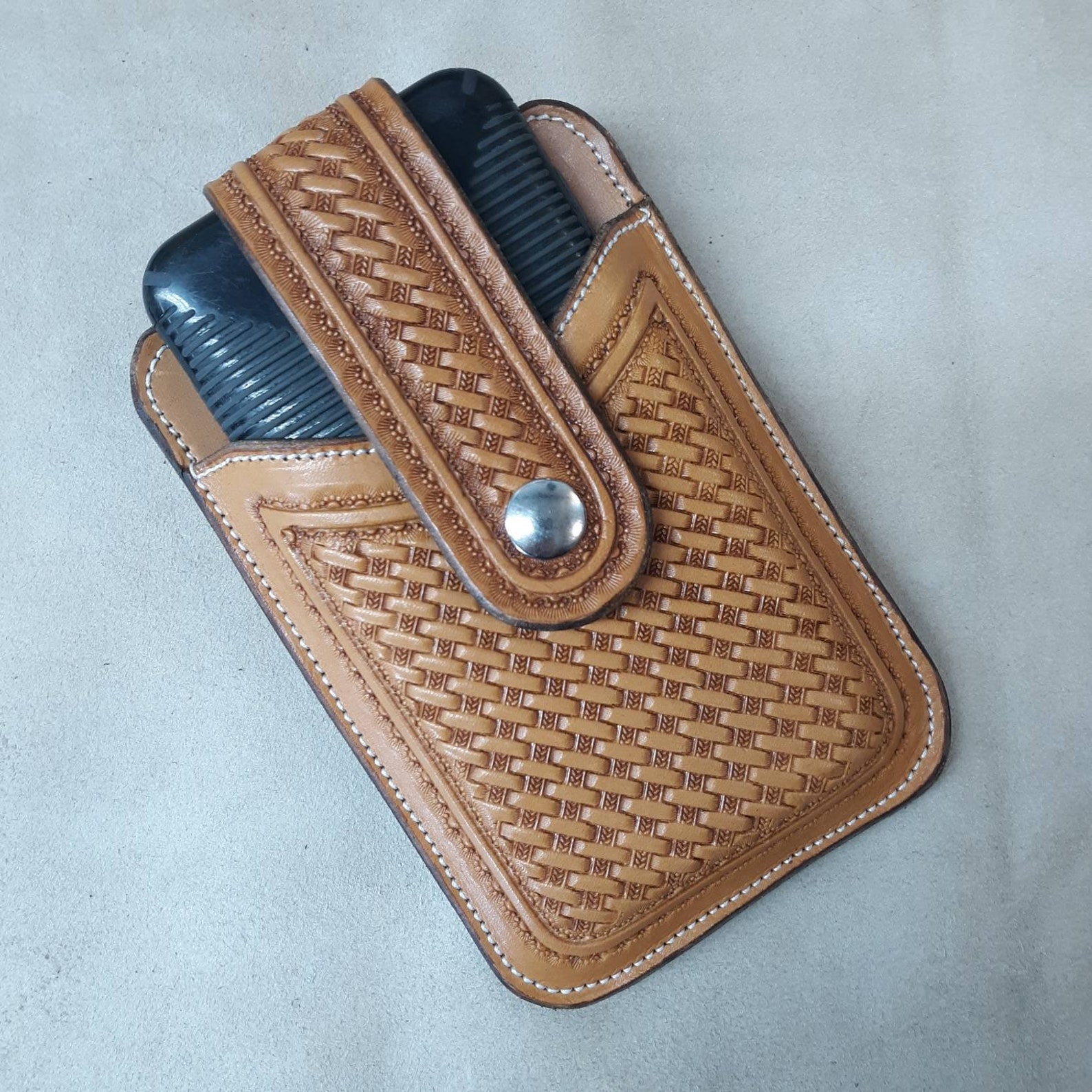 Handmade Leather Smartphone Holster Cell Phone Holster With - Etsy