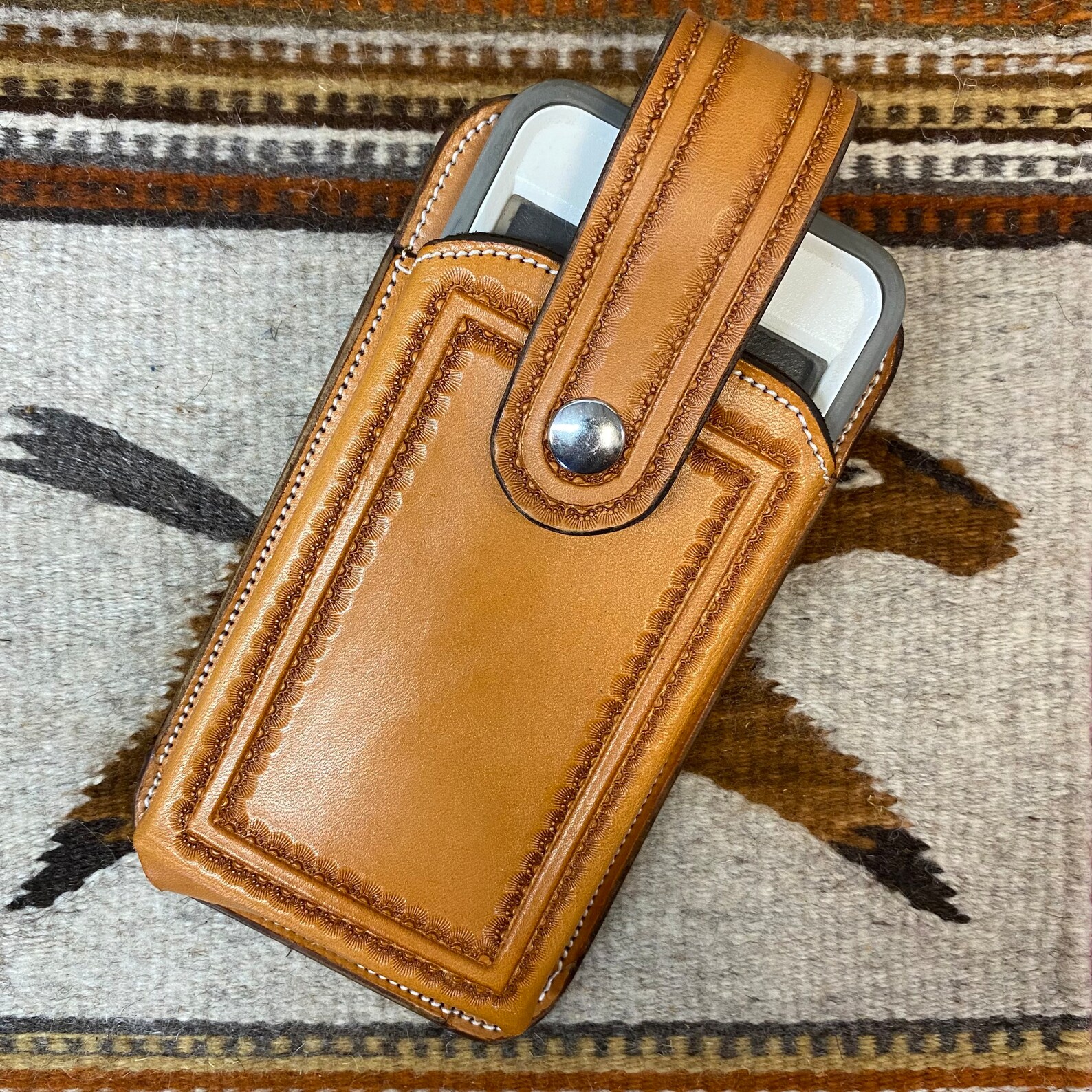 Handmade Leather Smartphone Holster, Cell Phone Holster With Belt Clip ...