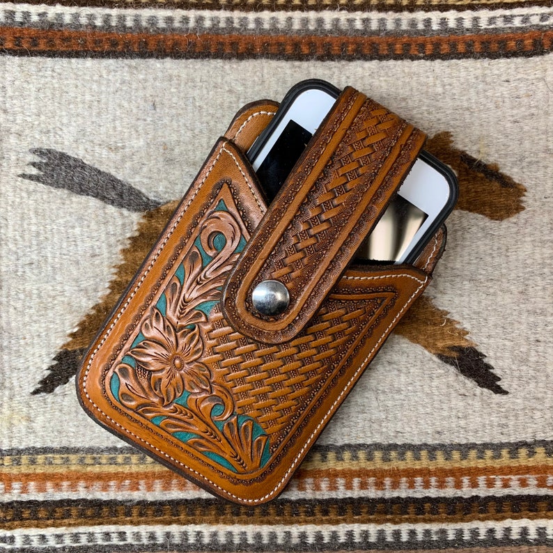 Handmade Leather Smartphone Holster Cell Phone Holster With - Etsy