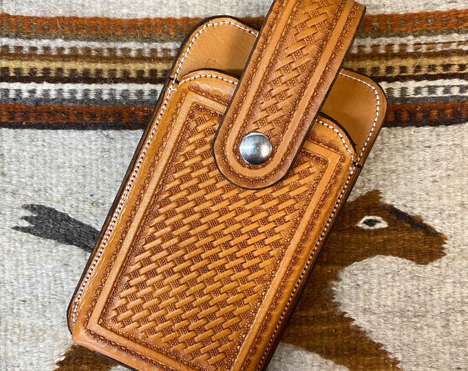 Handmade Leather Smartphone Holster, Cell Phone Holster With Belt Clip ...
