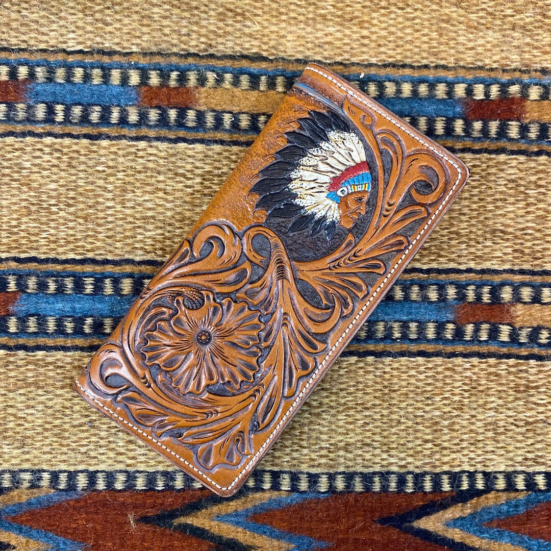 Indian Head Checkbook Genuine Leather Checkbook Cover - Etsy