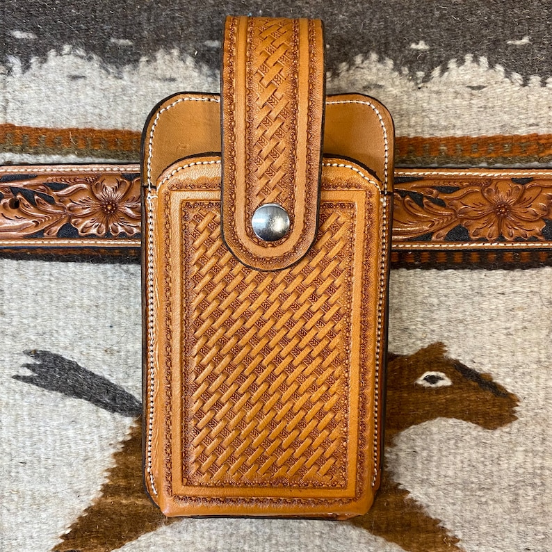 Handmade Leather Smartphone Holster Cell Phone Holster With - Etsy