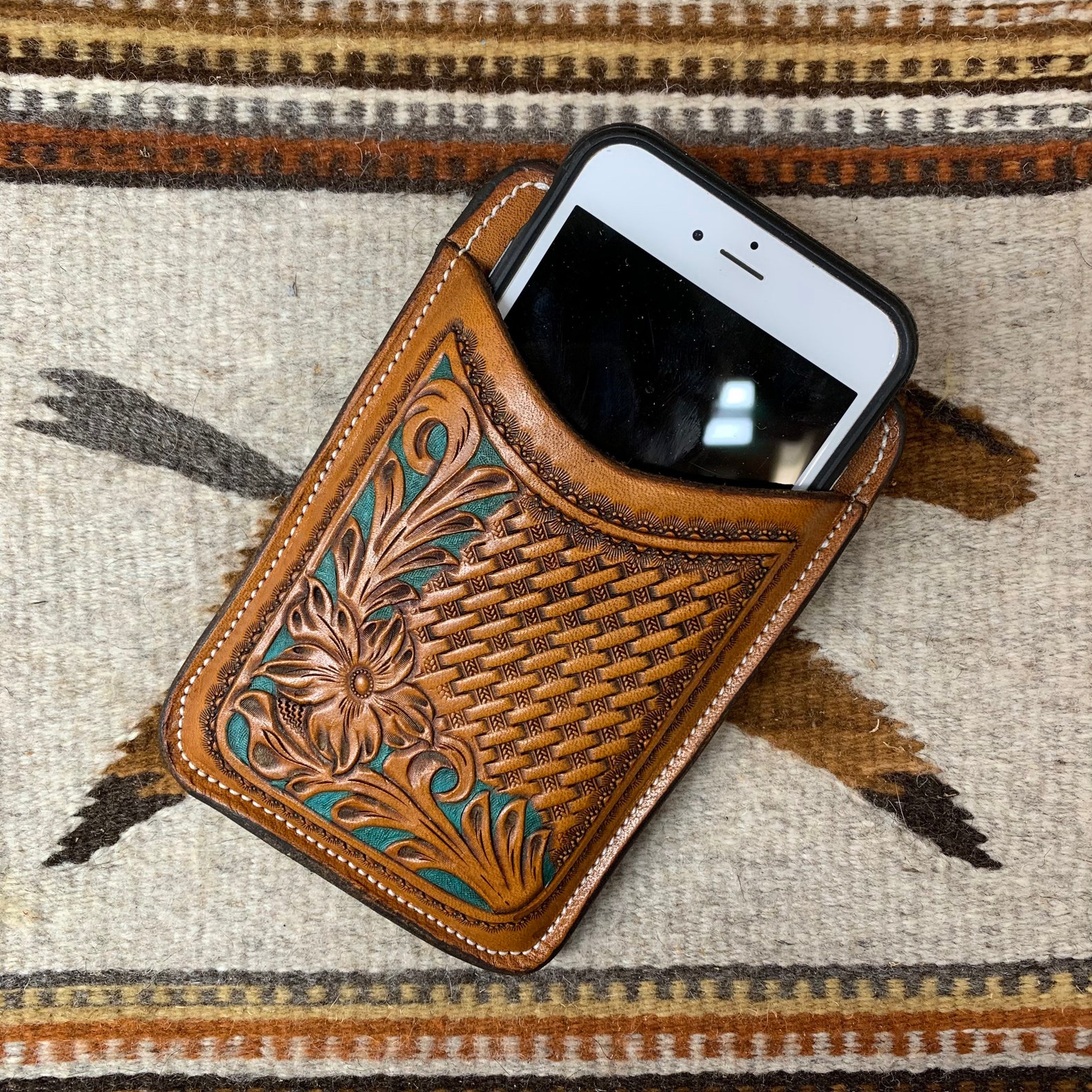 Handmade Leather Smartphone Holster, Cell Phone Holster With Belt Clip ...