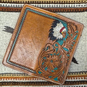 Indian Head Checkbook, Genuine Leather Checkbook Cover, Trappers Wallet ...