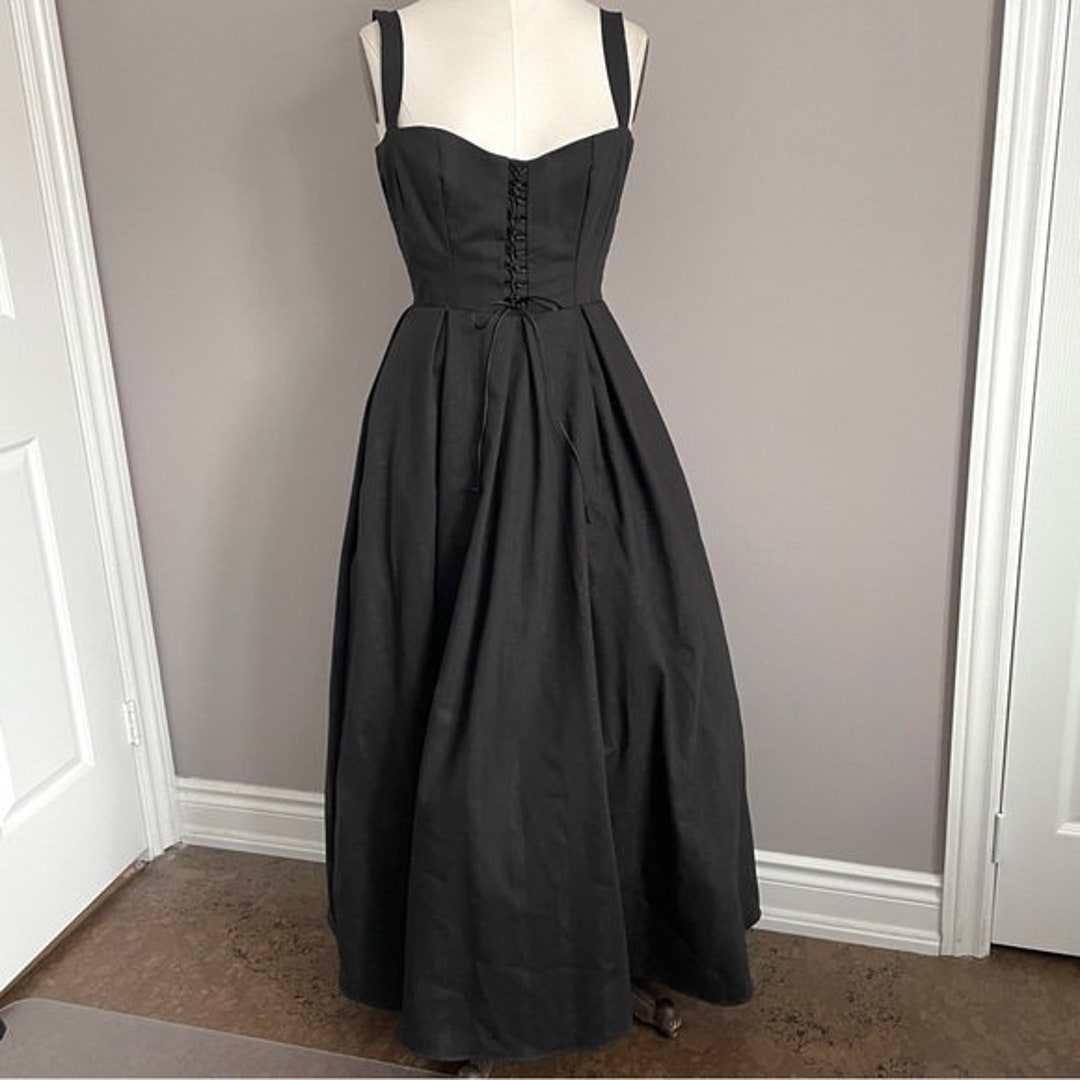 Black Goth Corset Poufy Long Prom Wedding Dress Gown Xs/26 Waist - Etsy