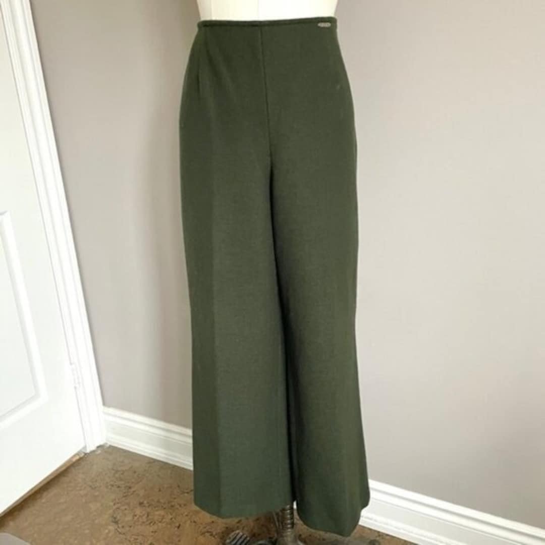 Geiger Austria Green 100% Pure New Wool High Waisted Wide Leg - Etsy