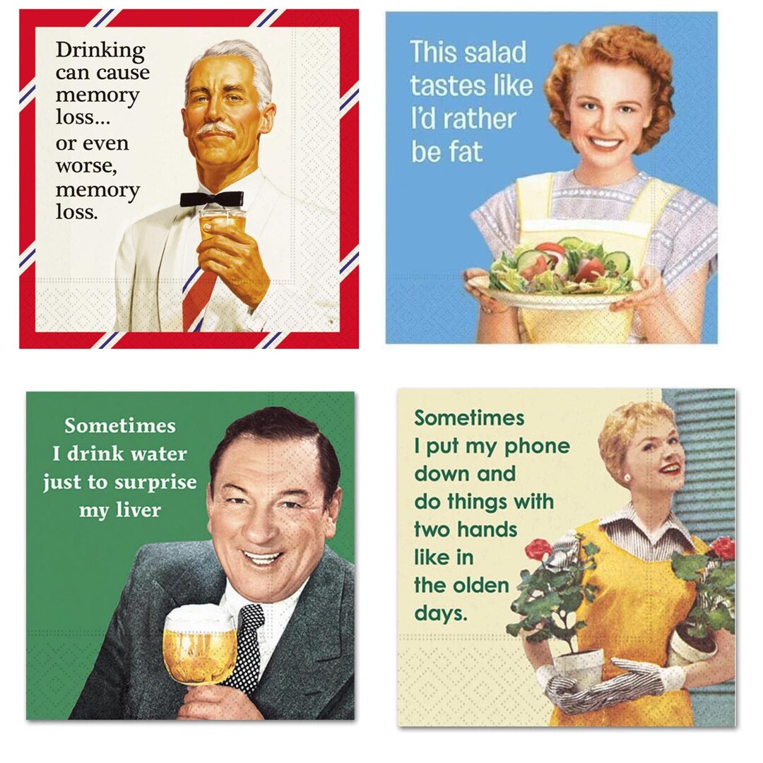 Funny Humor Cocktail Napkins for Women Variety Pack 80 Total Napkins - Etsy
