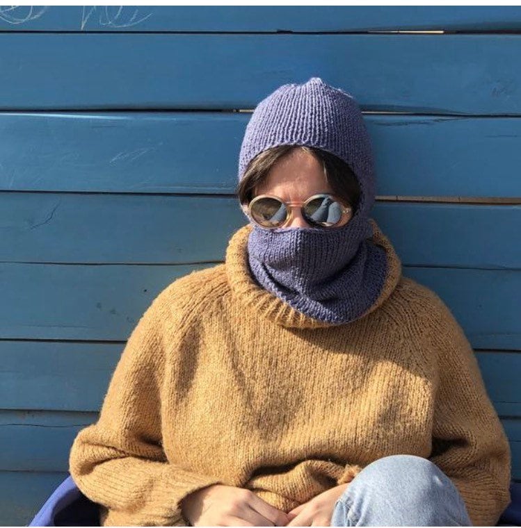 Handmade Knitted Balaclava: Wool Ski Mask, Winter Face Cover - Etsy