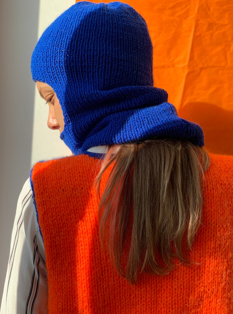 Balaclava hand knitted hat for winter full face shield | Etsy