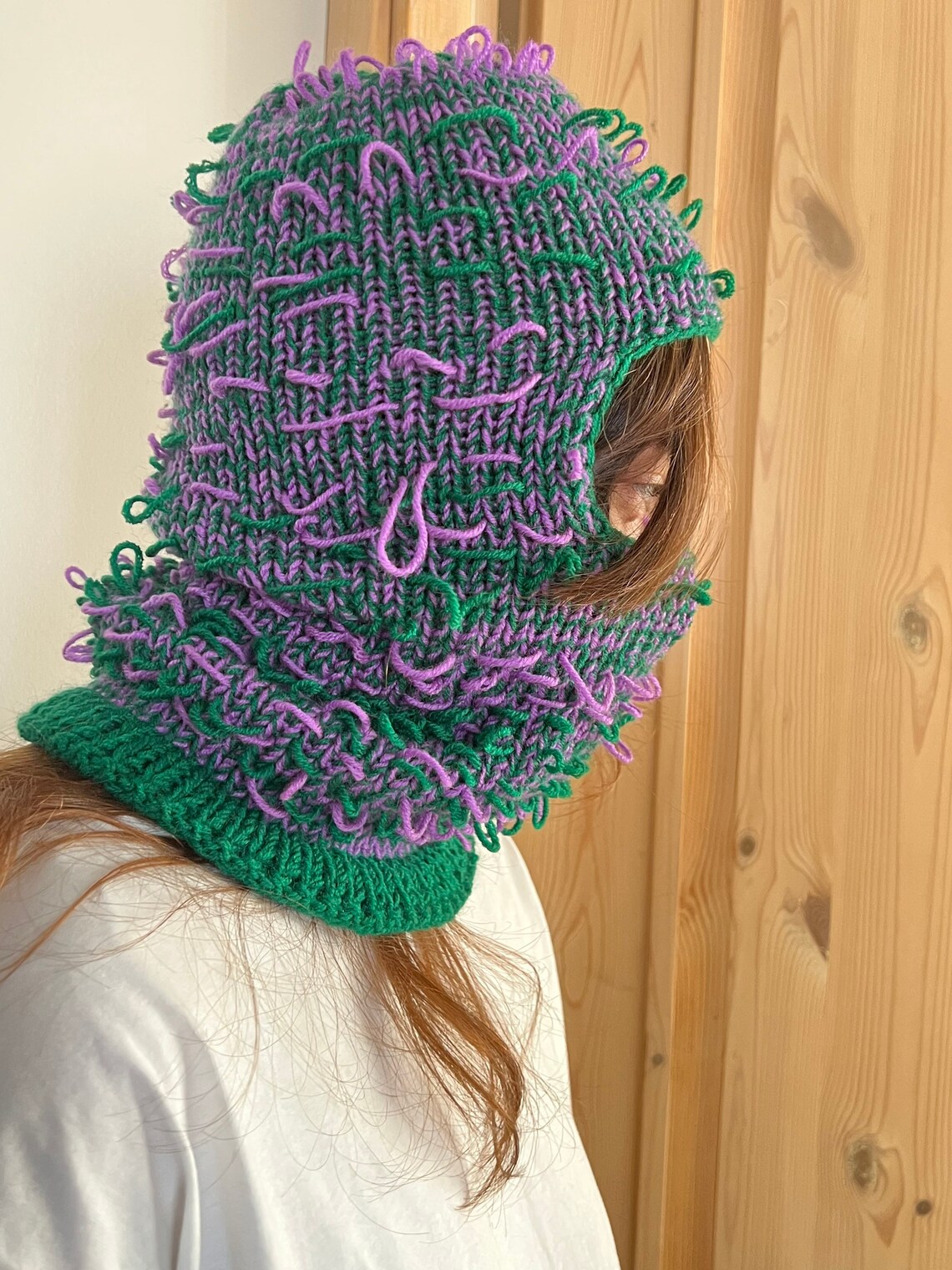 Hand Knitted Balaclava Winter Hat Face Mask - Etsy