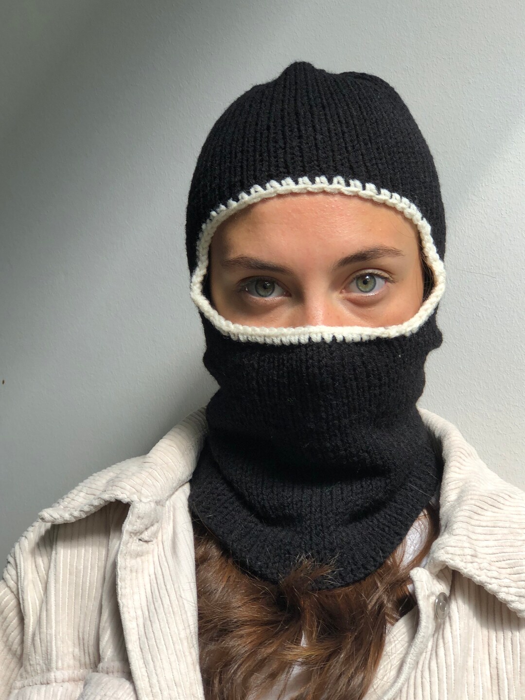 Face Mask, Wool Balaclava Hat, Winter Full Face Mask for Women, Ski ...