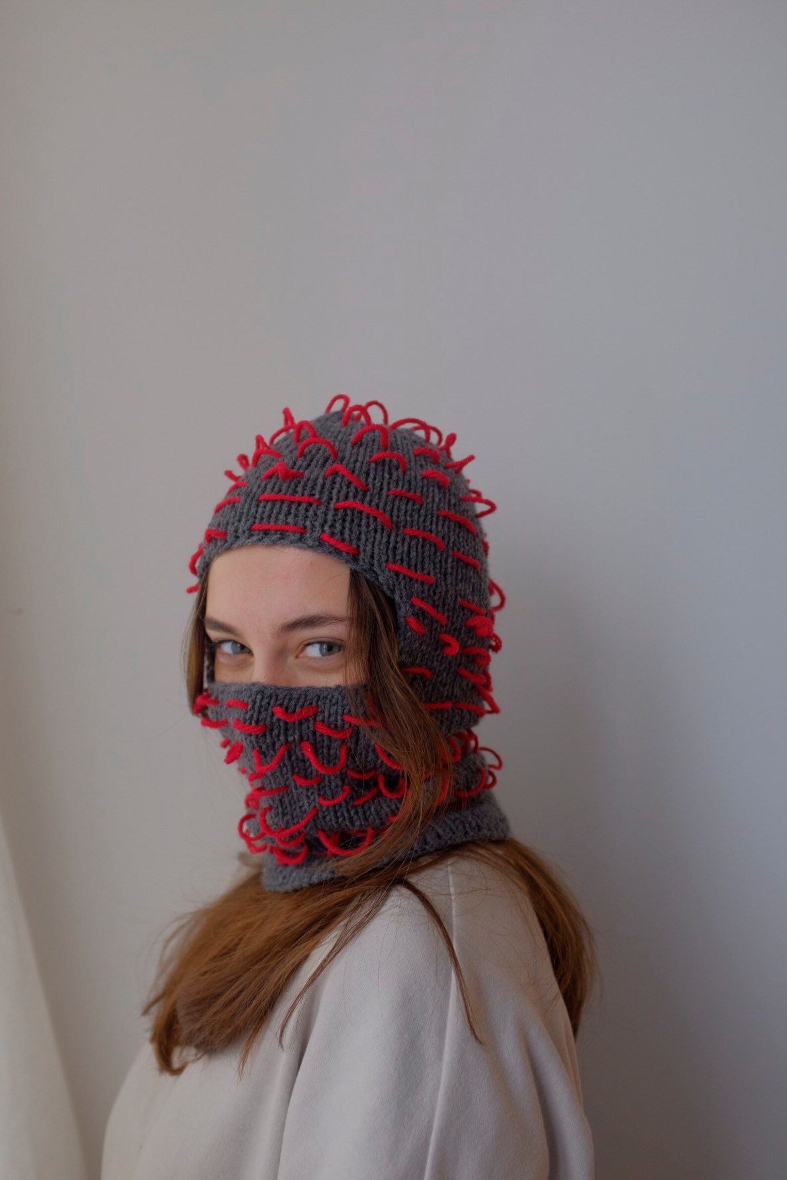 Hand Knitted Balaclava Winter Hat Face Mask | Etsy