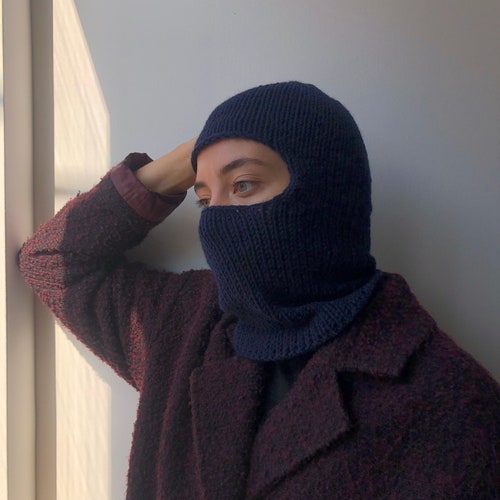 Hand Knitted Balaclava Winter Hat Face Mask - Etsy