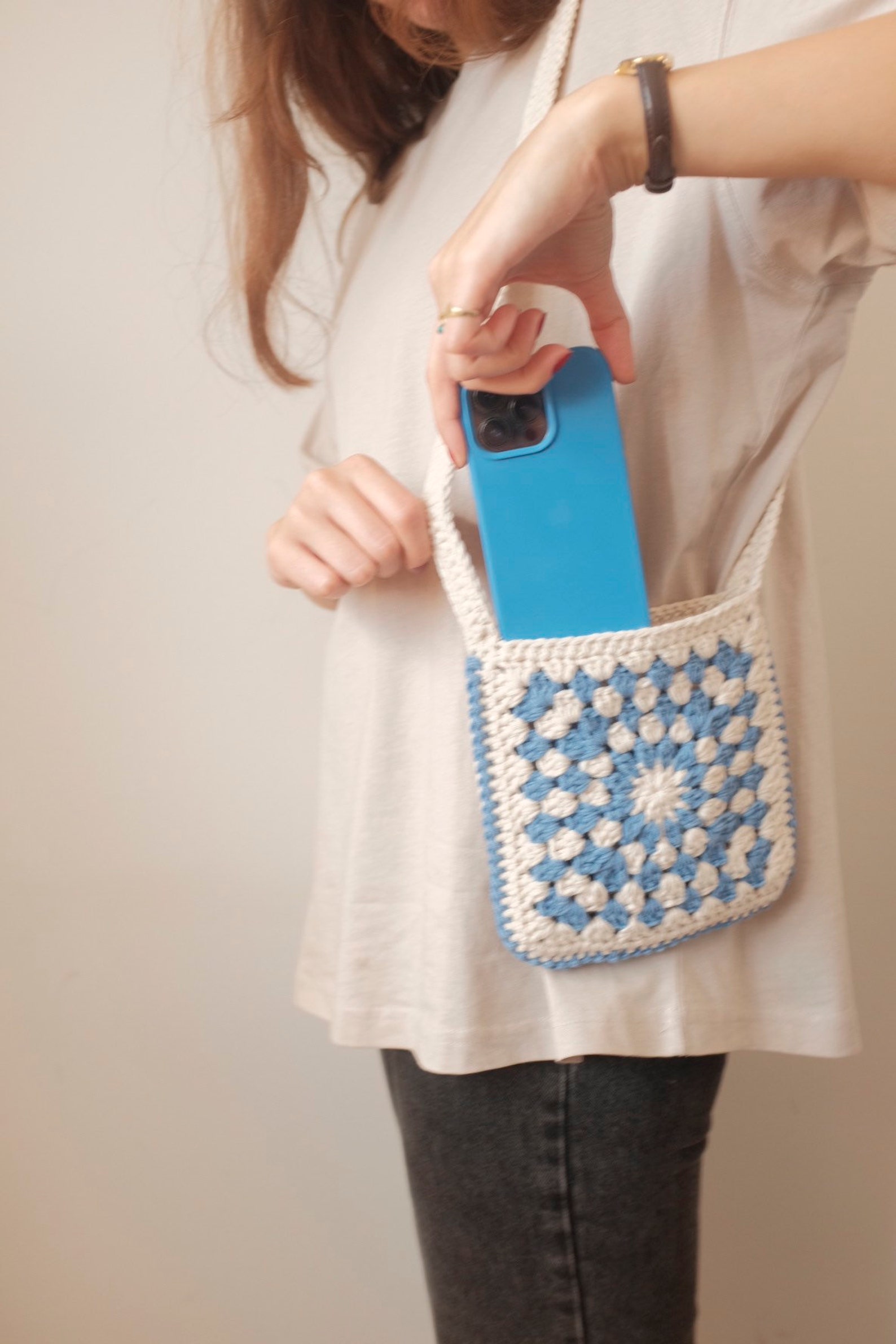 Crossbody Purse Shoulder Bag Small Crochet Bag Square - Etsy