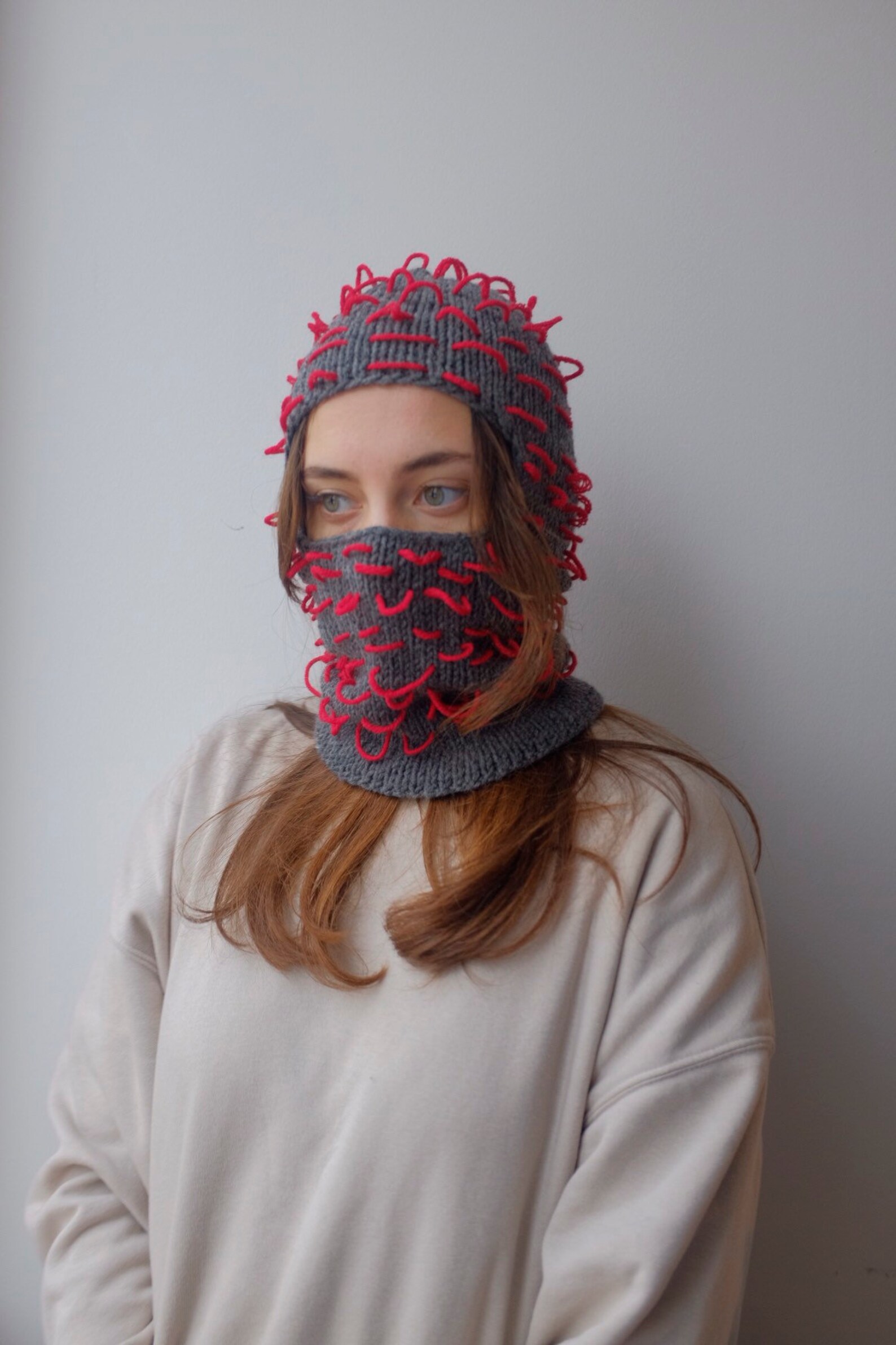 Hand Knitted Balaclava Winter Hat, Face Mask - Etsy