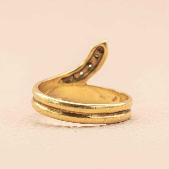 18k solid gold Snake Ring - Victorian symbol of etern… - Gem