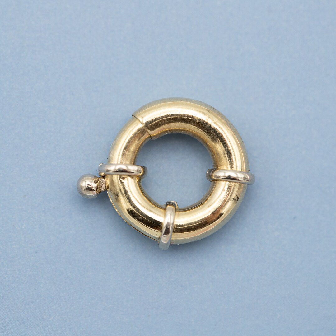 18k Gold Closure - Large Spring Ring Clasp - Estate Solid Gold Chain ...