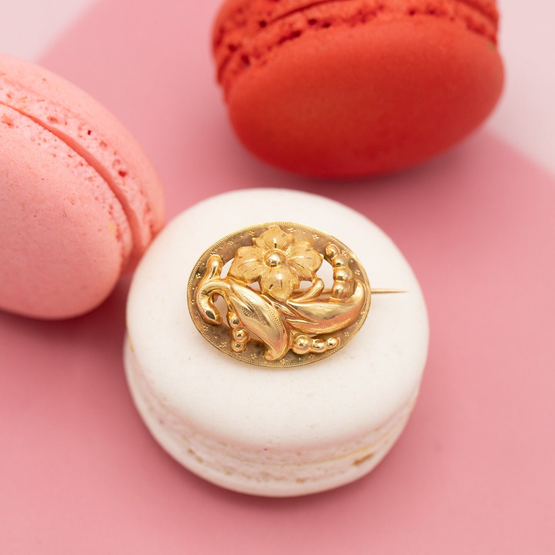 18k French Victorian Brooch - Napoleon III Brooch - Solid Yellow Gold ...