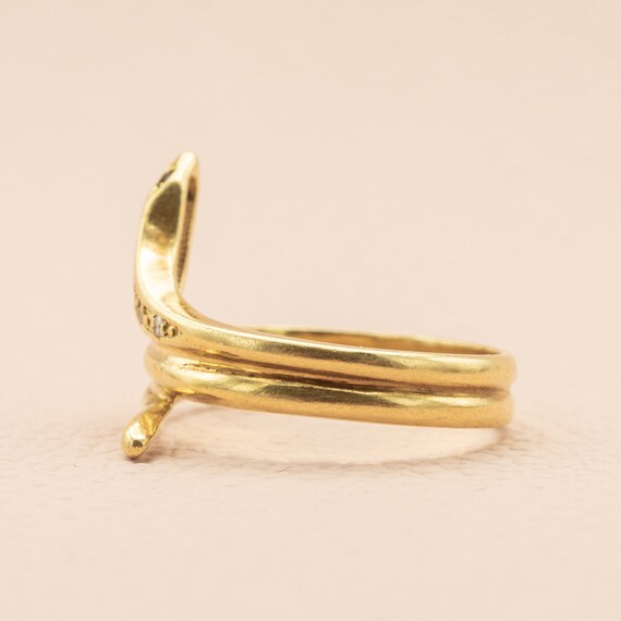 18k solid gold Snake Ring - Victorian symbol of etern… - Gem
