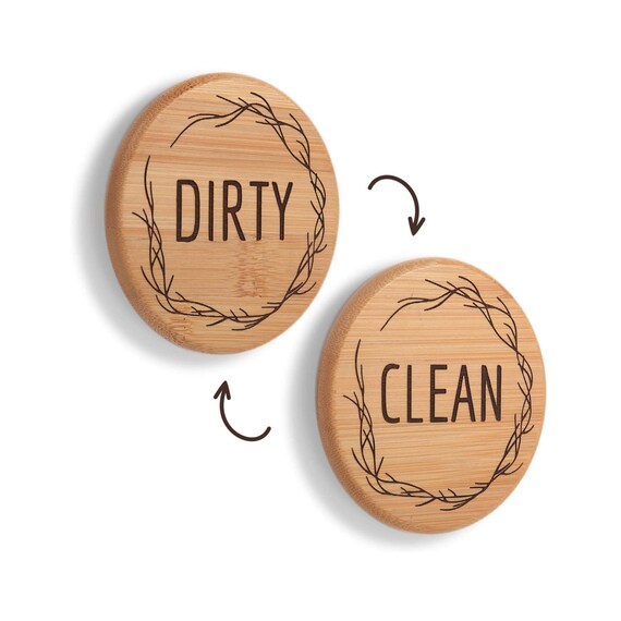 TEYGA Dishwasher Magnet Clean Dirty Signs New Round Design - Etsy