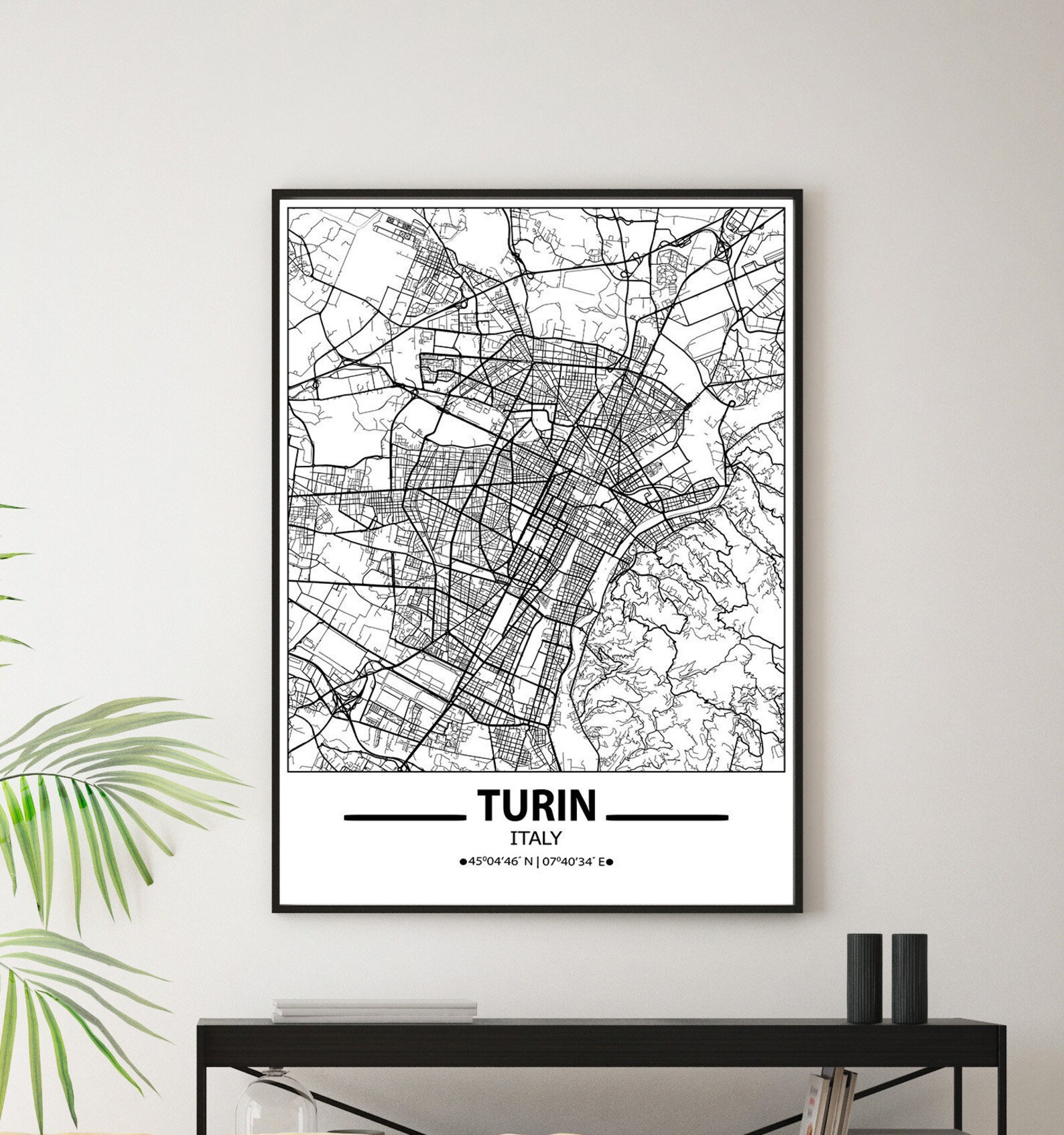 Turin Map Minimalist Map Turin Print Turin Poster Turin | Etsy