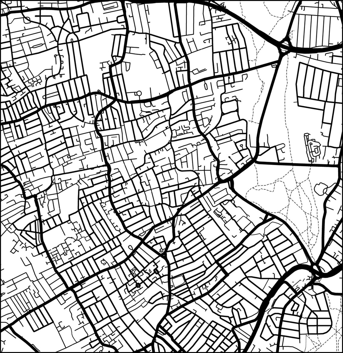 Walthamstow map print Walthamstow wall art prints Travel | Etsy