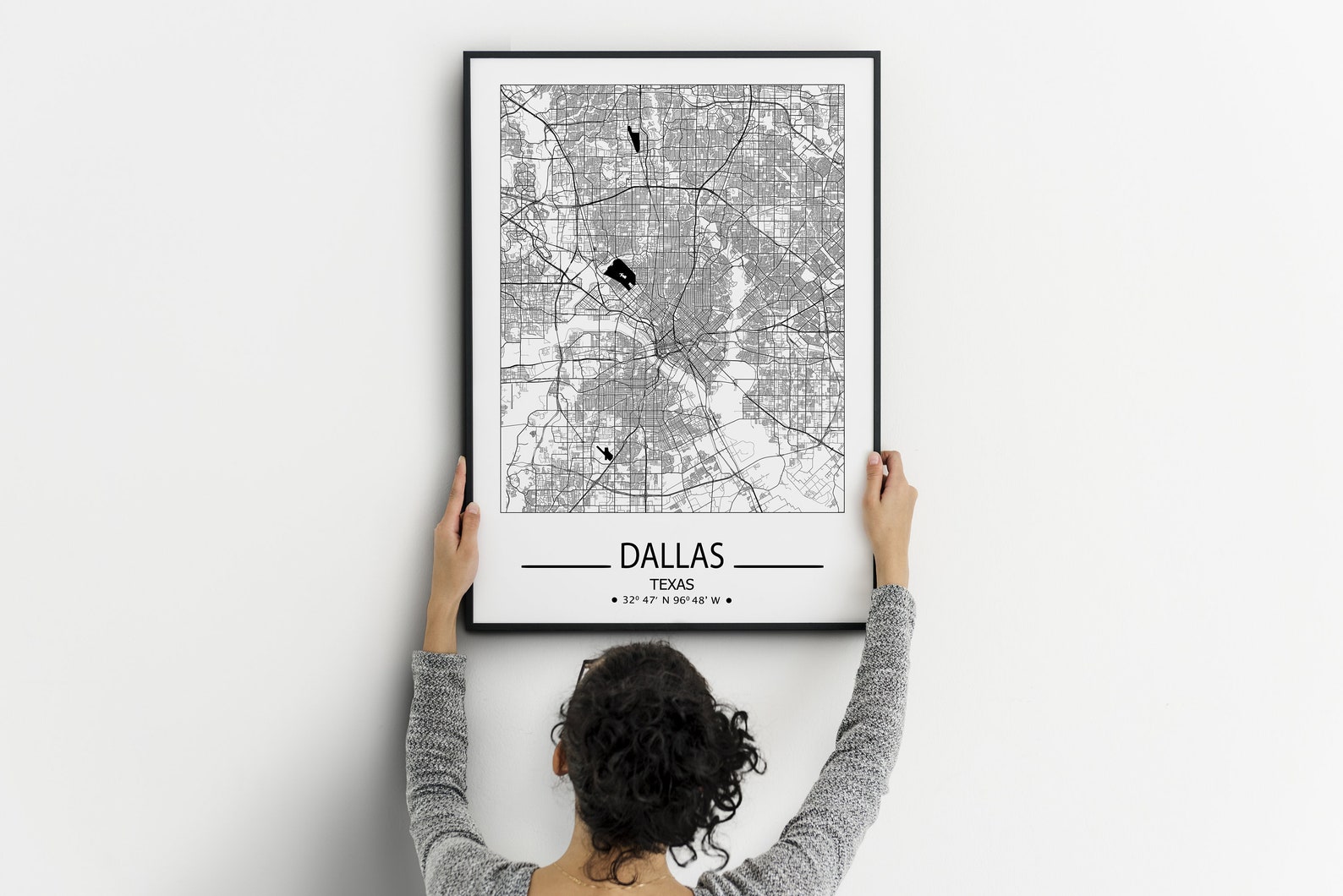 Dallas map print Minimalistic wall art poster Texas gifts | Etsy