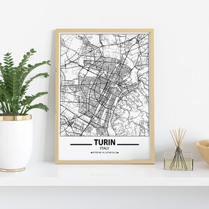 Turin Map Minimalist Map Turin Print Turin Poster Turin | Etsy