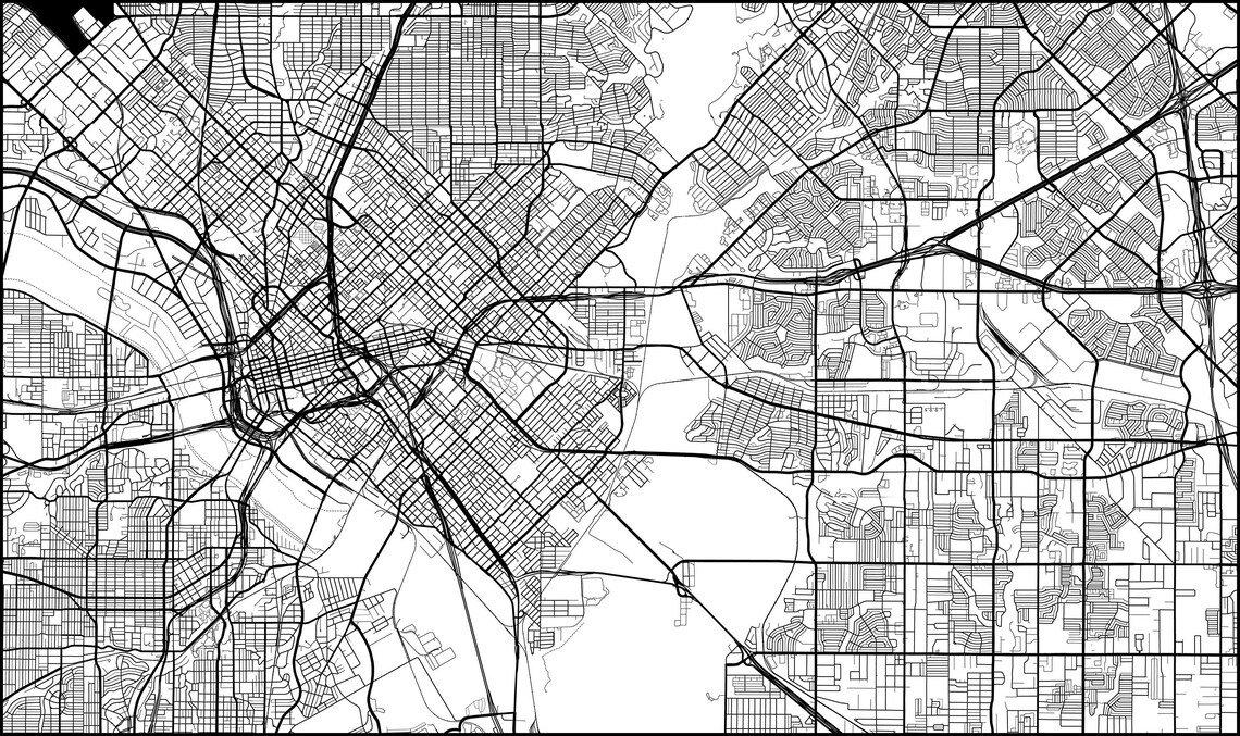 Dallas map print Minimalistic wall art poster Texas gifts | Etsy