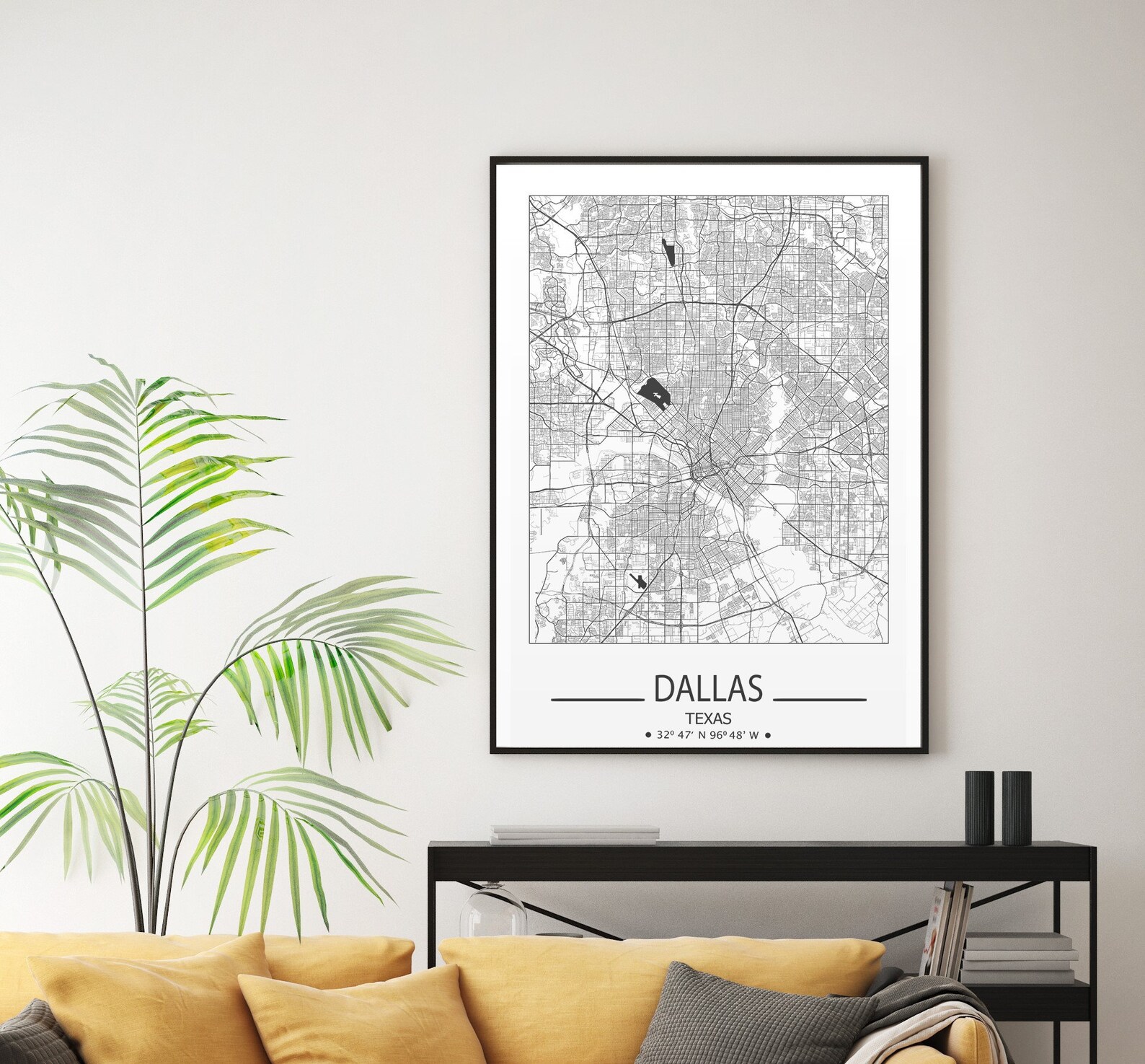 Dallas map print Minimalistic wall art poster Texas gifts | Etsy