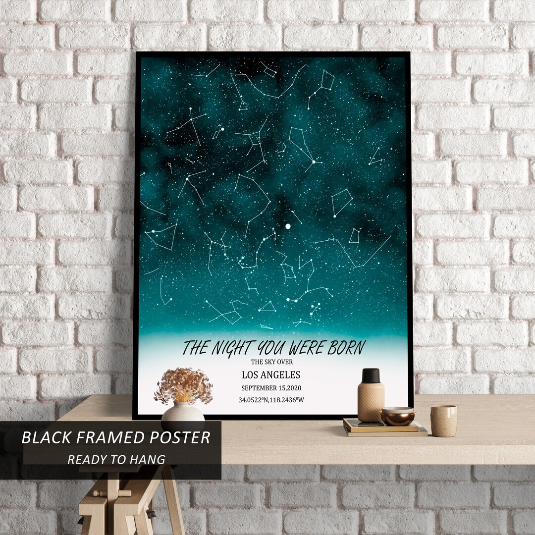 Custom Star Map Framed Star Map by Date Wedding - Etsy