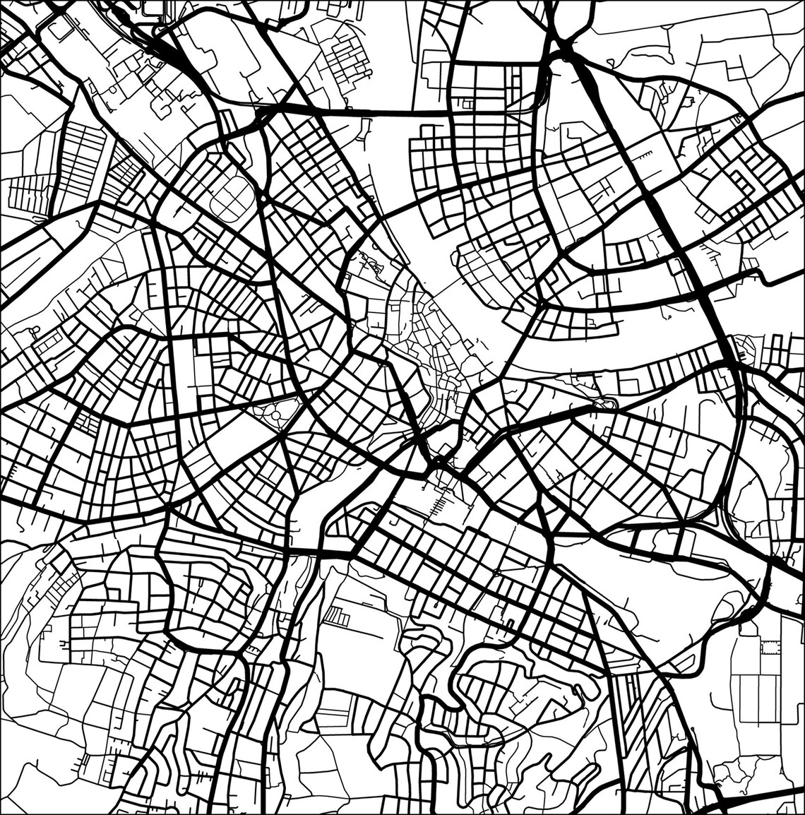 Basel city map print Minimalistic wall art poster | Etsy