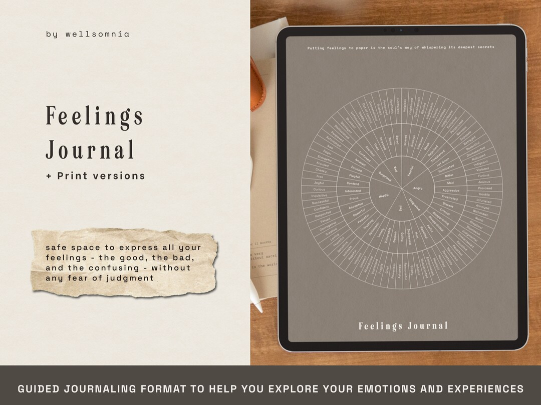 Feelings Journal - Emotions Journal, Thought Journal, Therapy Diary - Etsy