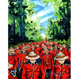 Rcmp Print: "scarlet Grove" 8 X 10" Watercolor Painting of an Rcmp ...