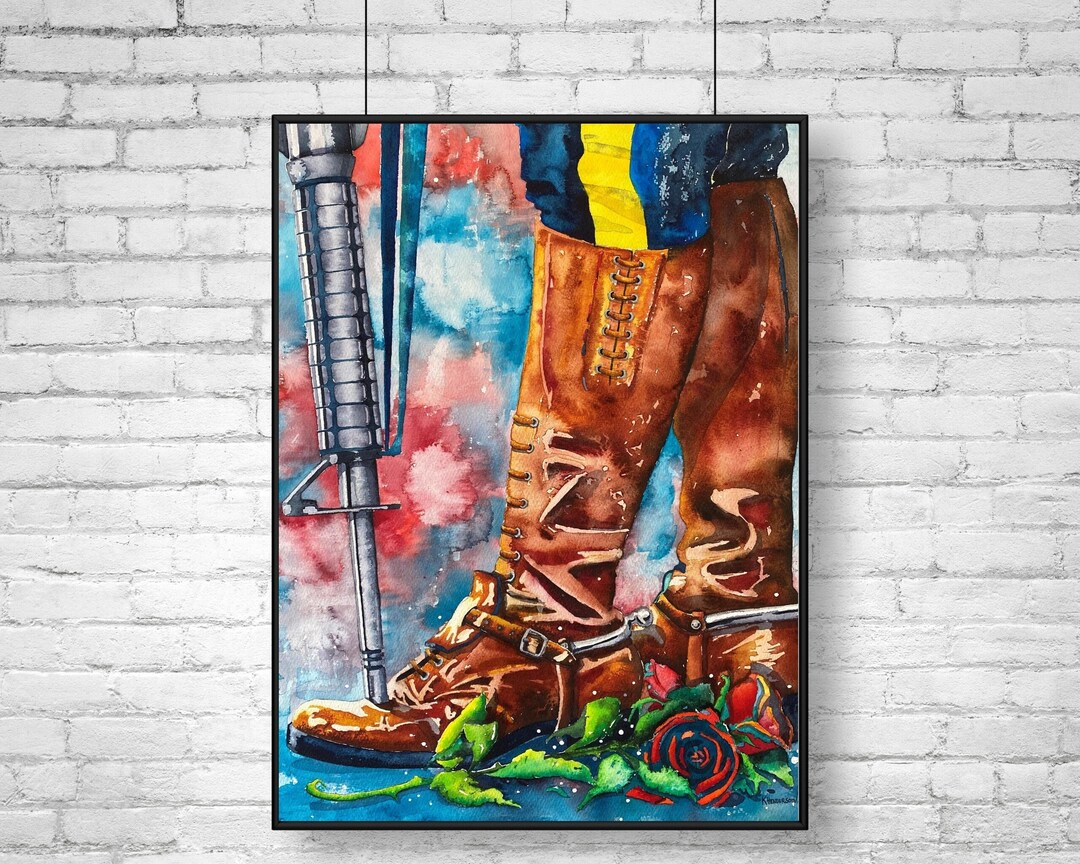 Rcmp Print: "standing Post" Watercolor Painting of Rcmp Riding Boots ...