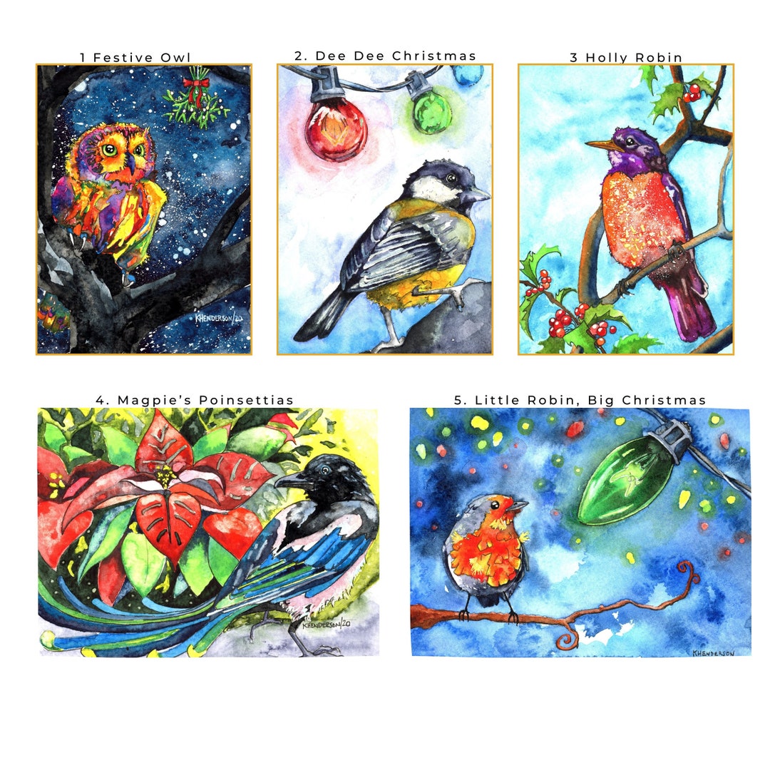 Build Your Own Christmas Card Pack From 15 Watercolor Designs. Mix ...