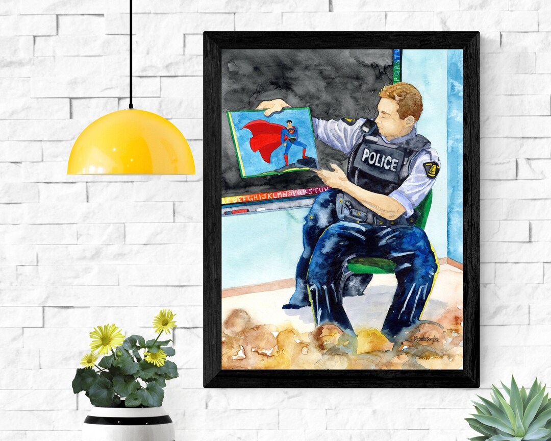 Police Officer Watercolor Print: 'A Hero's Story' Limited Edition Art ...