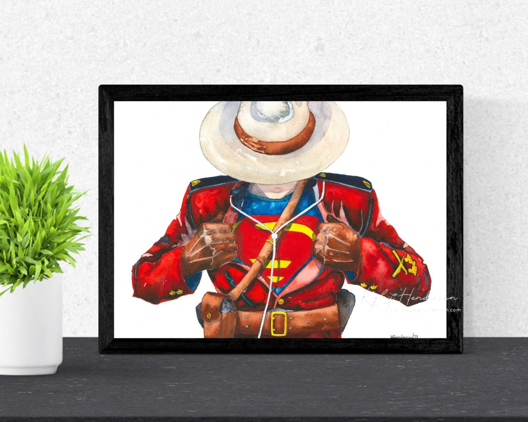 Rcmp Print: "a Hero Iii" Watercolor Painting of an RCMP Officer With ...