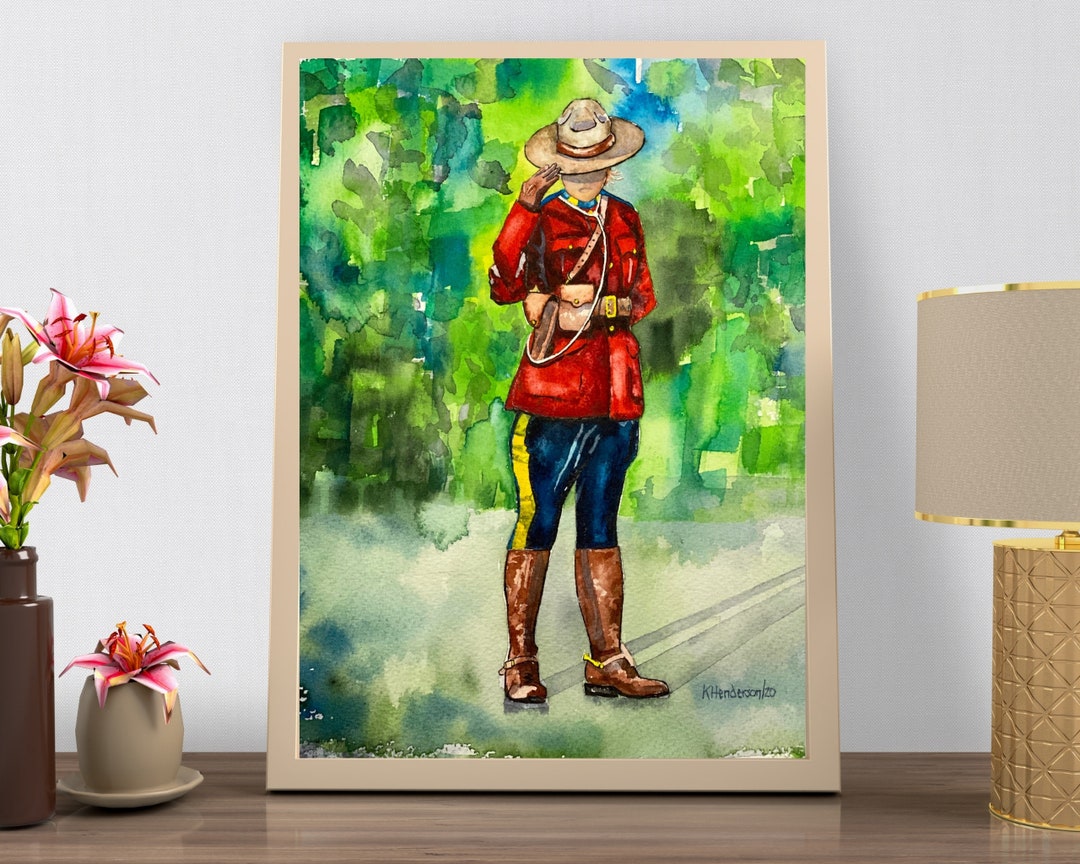 Rcmp Print: "red Serge Proud" Watercolor Painting of a Female Police ...