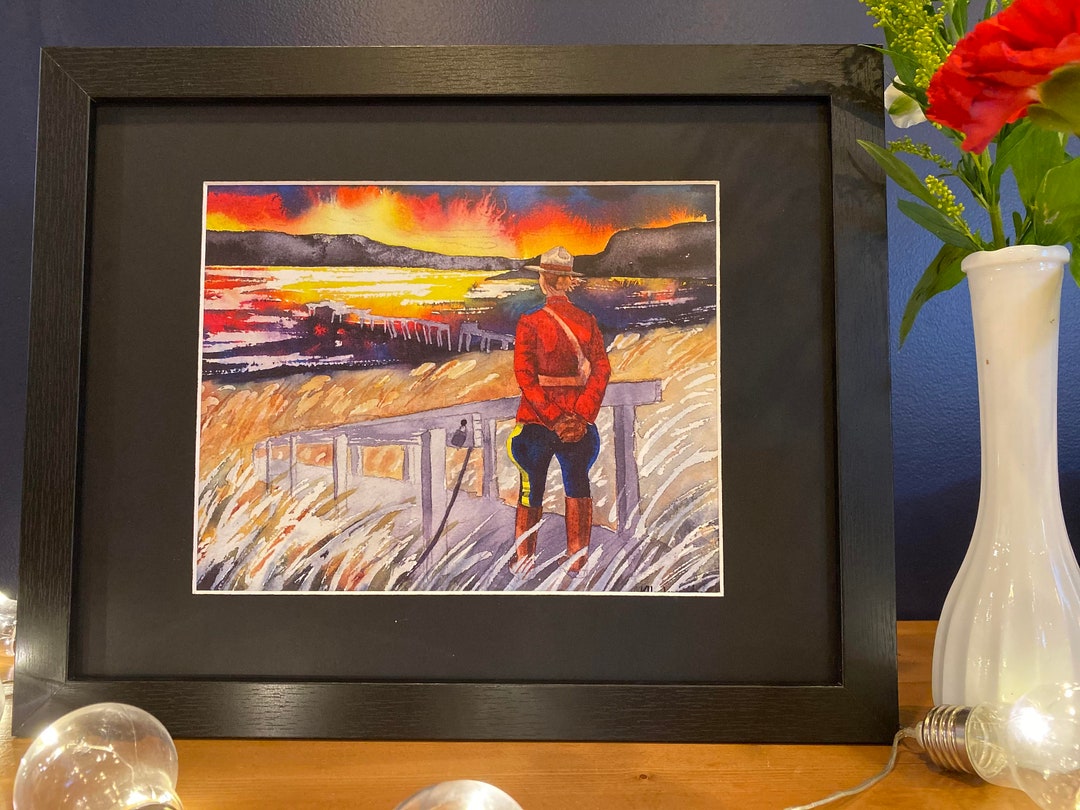 Rcmp Print: "on Guard for Thee" Watercolor Print of a Female Police ...