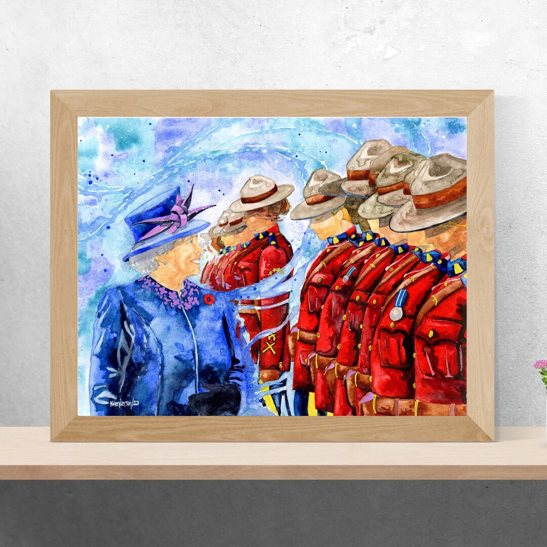 Rcmp Print: "royal Farewell" Watercolor Painting of Queen Elizabeth II ...