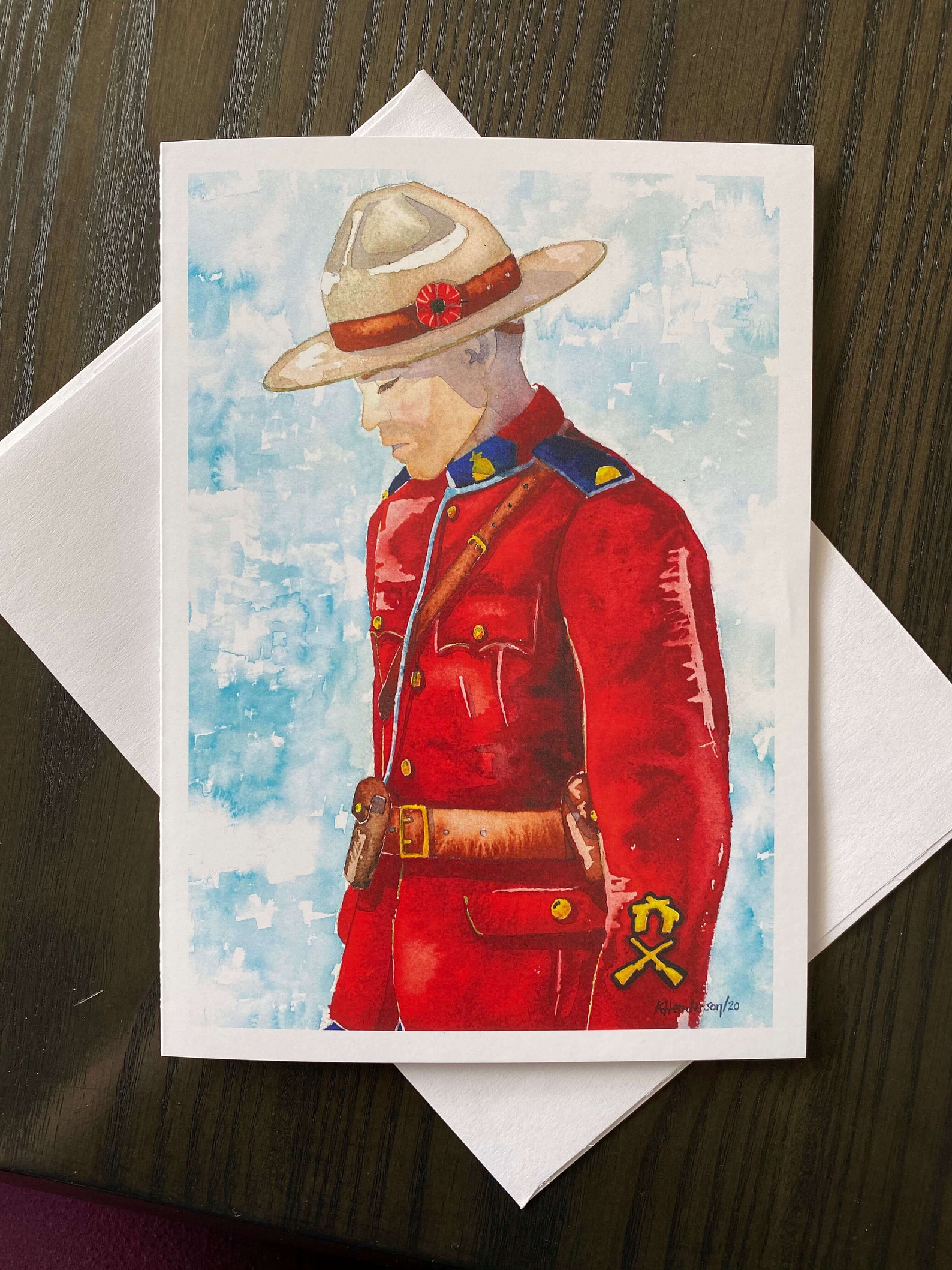 Male RCMP Remembrance Day Greeting Card/notecard With Poppy. - Etsy UK